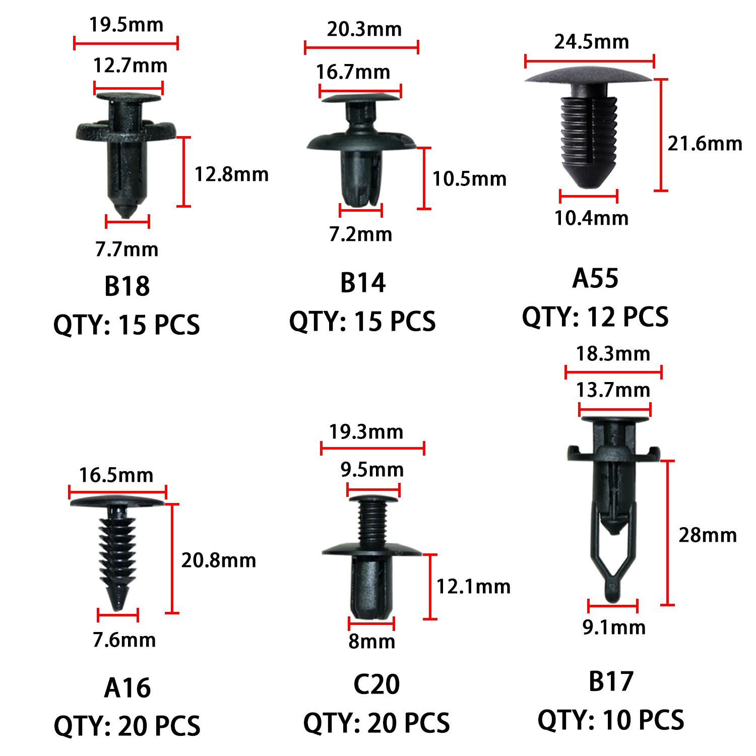 Set clipsuri tip cleme de plastic auto pentru interior exterior 299pcs ...